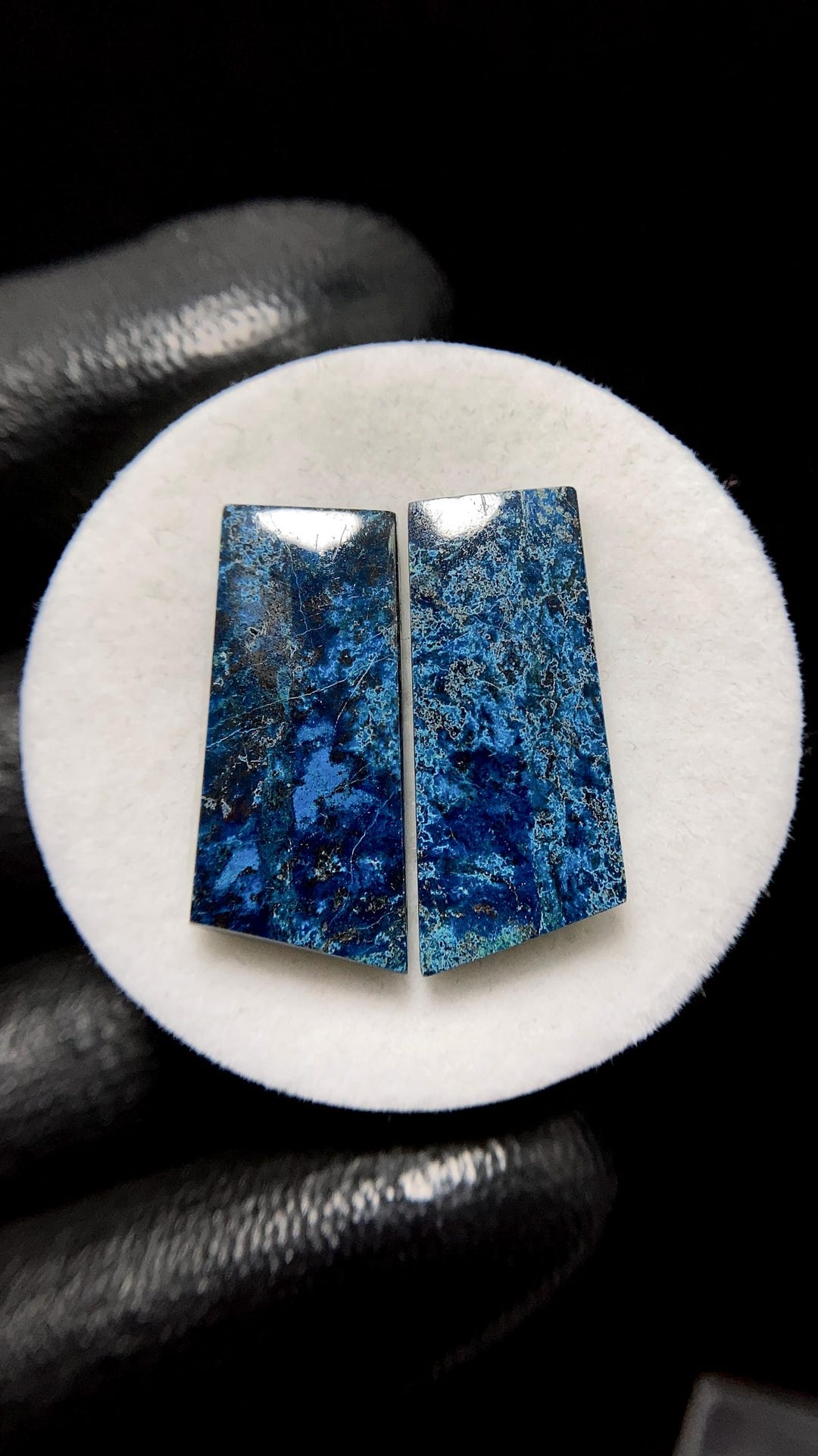 Cobalt Shattuckite Pair, Freeform Cabochon, 25x11x3 MM, 26 CTS ...