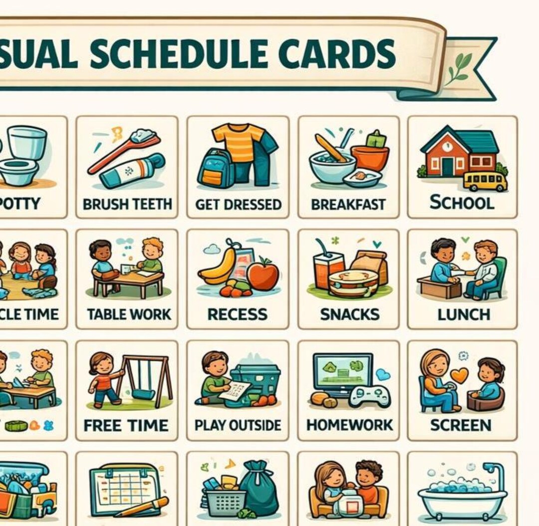 Visual Schedule Boards With 48 Icons and First Then Board - Etsy