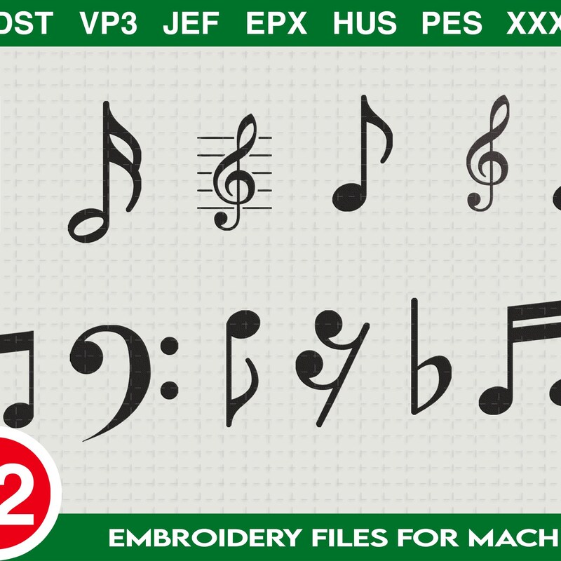 Music Embroidery - Etsy