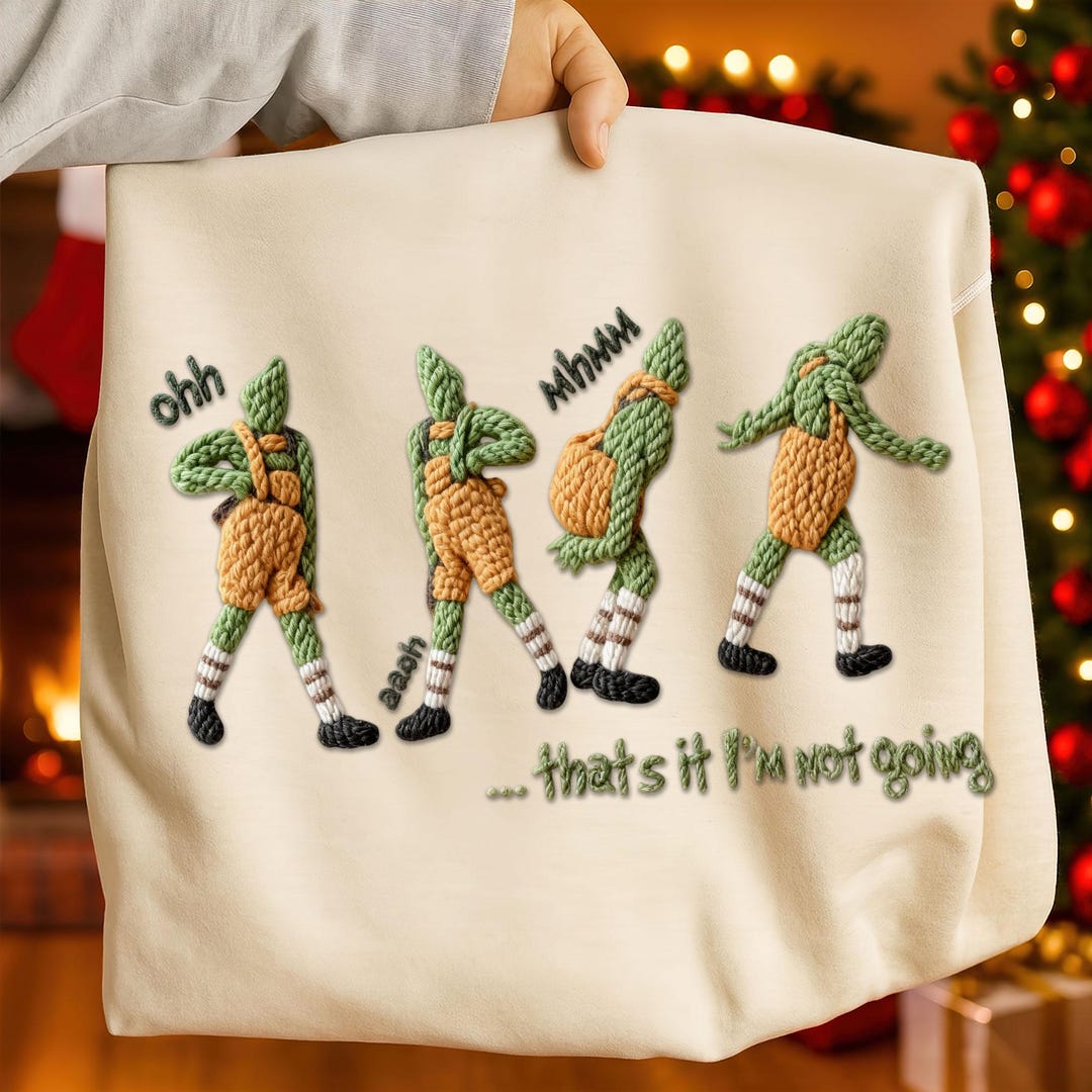 Funny Grinch Yarn Crochet PNG: Christmas Sublimation Design (digital ...