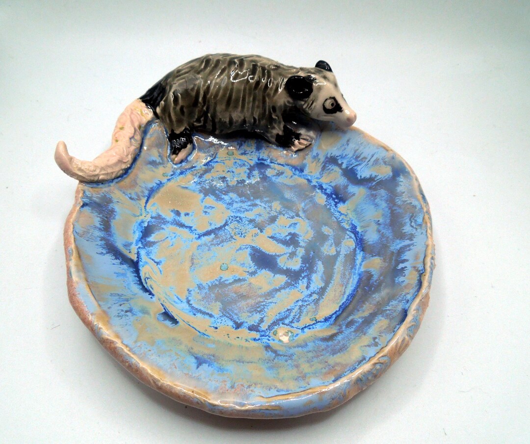 Opossum on Round Dish - Etsy