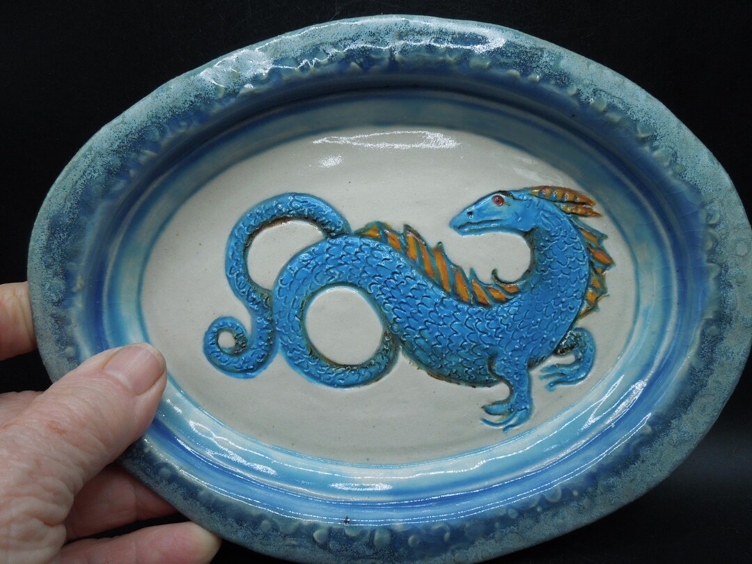 Blue Dragon Dish - Etsy