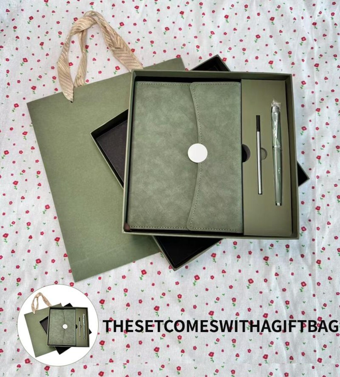 Personalized Vegan Leather Notebook Gift Set – Pen & Gift Box,notebook ...