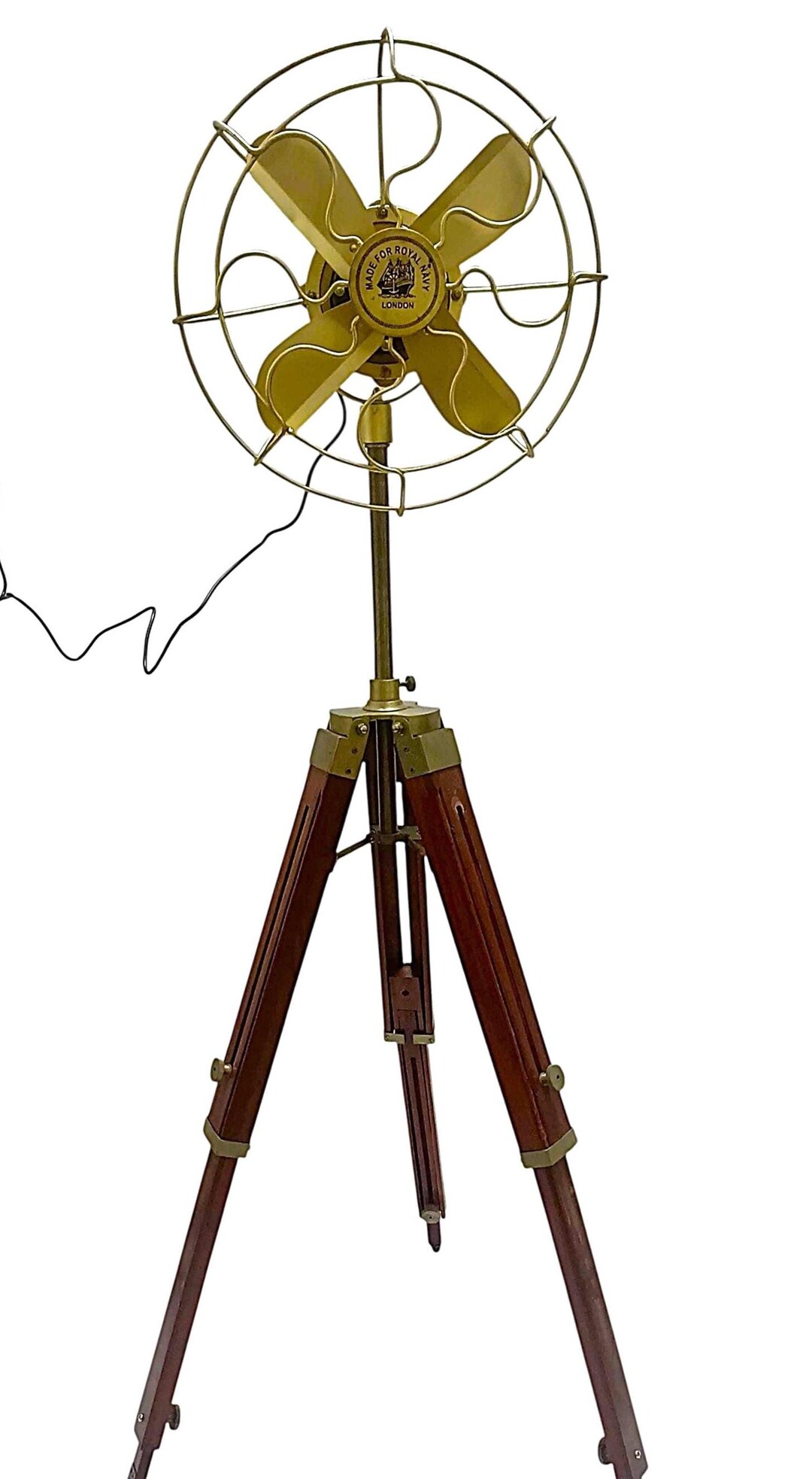 Modern Wooden Tripod Floor Fan: Adjustable 3-speed Cooling - Etsy