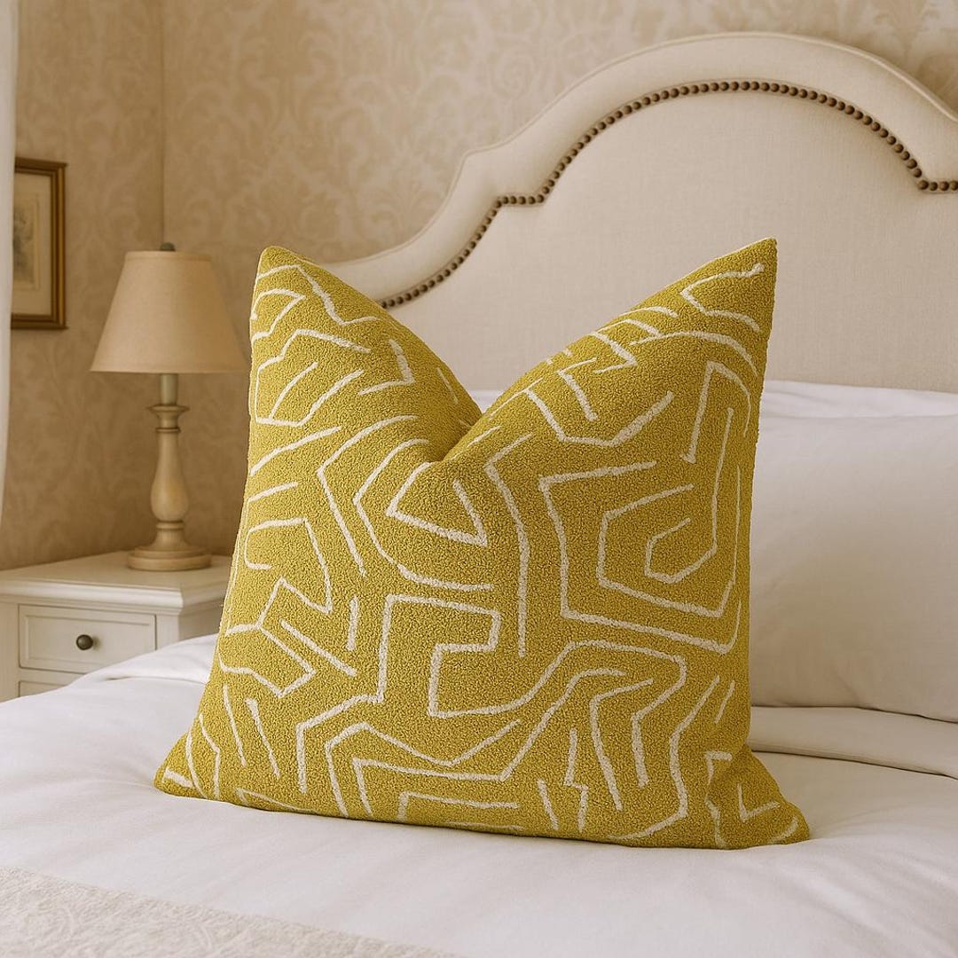 Modern Textured Mustard Throw Pillow Cover,fall Decor,abstract Tufted ...