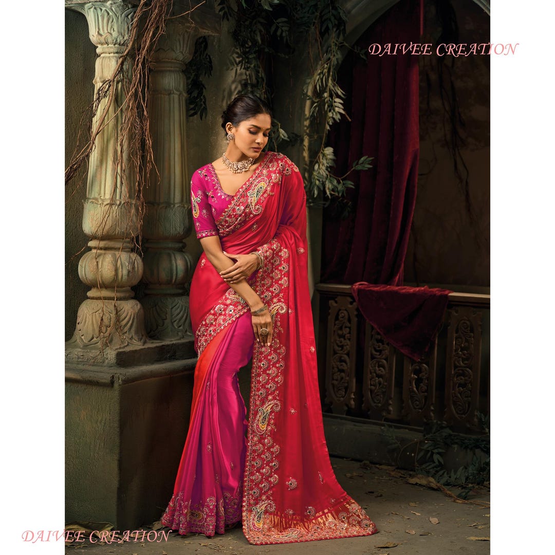 Rani Ziraf Silk Bridal Saree | Designer Indian Wedding Saree for Bride ...