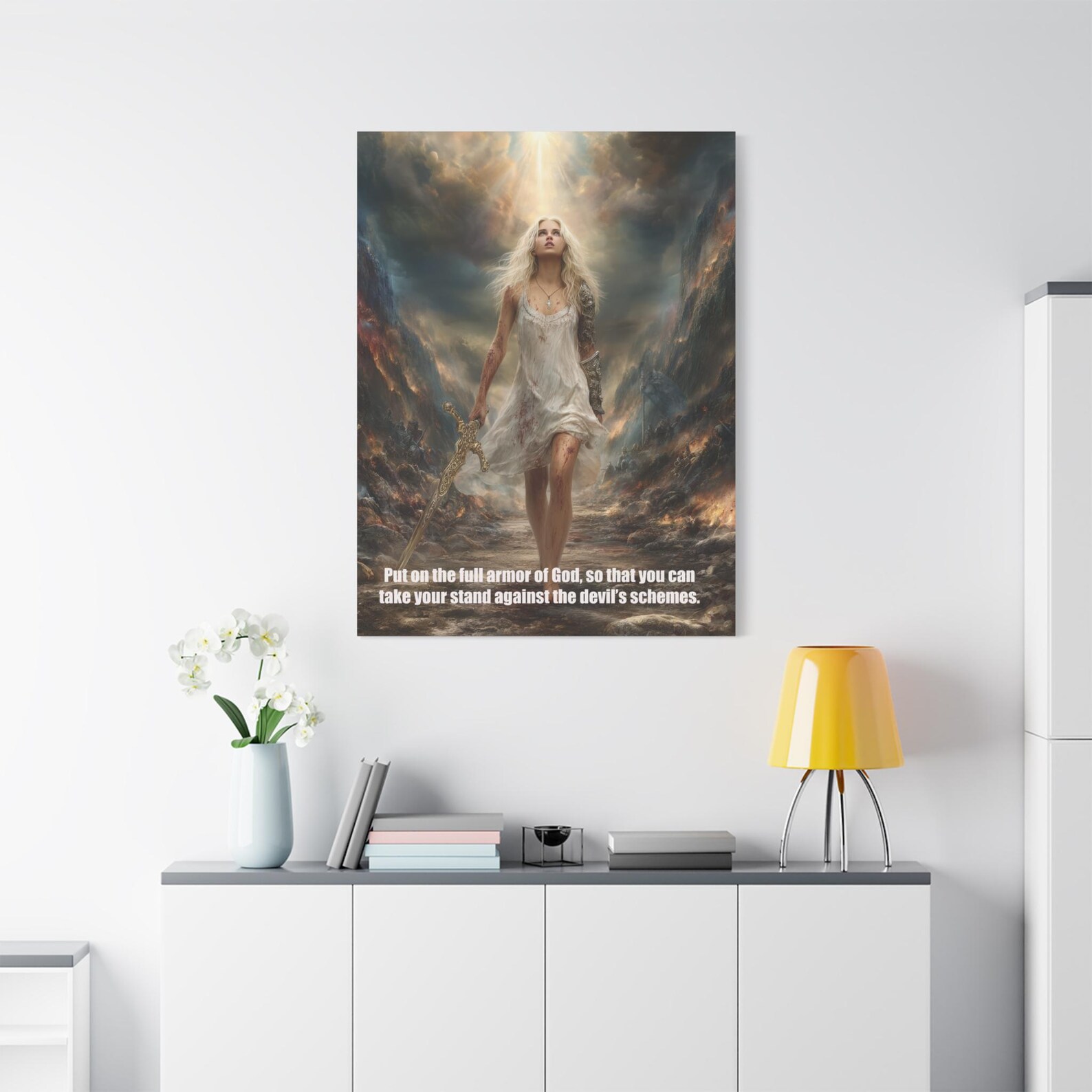 Armor of God Art - Canvas and Poster Print, Bible Quote Art ...