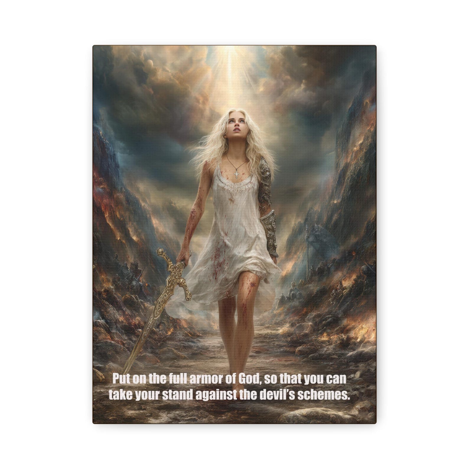 Armor of God Art - Canvas and Poster Print, Bible Quote Art ...