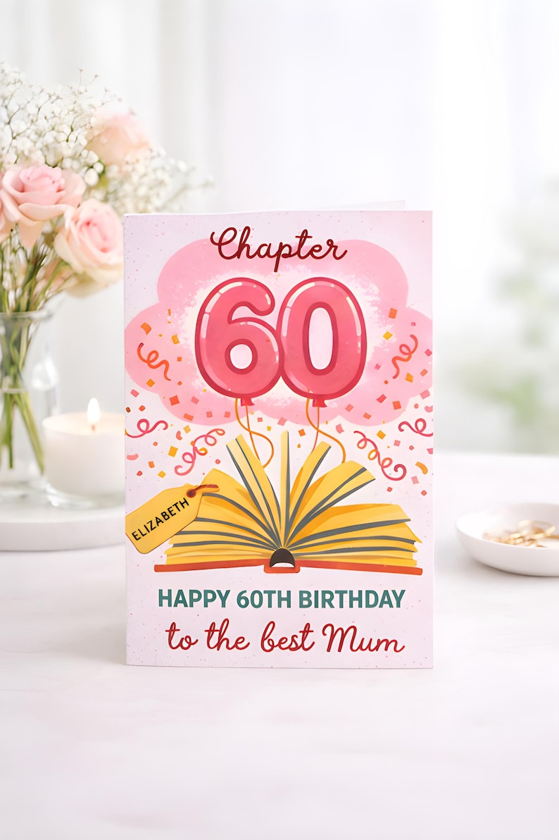 Personalised 60th Birthday Card for Mum, Sixty for Mom, Custom Name ...