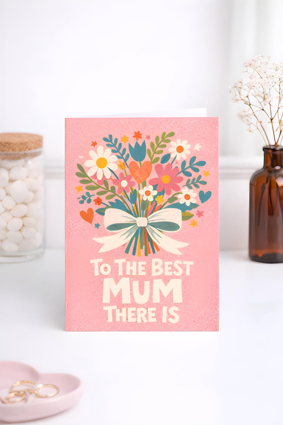 Happy Mothers Day Card | Modern Folk Art Mum Day | Floral Bouquet ...