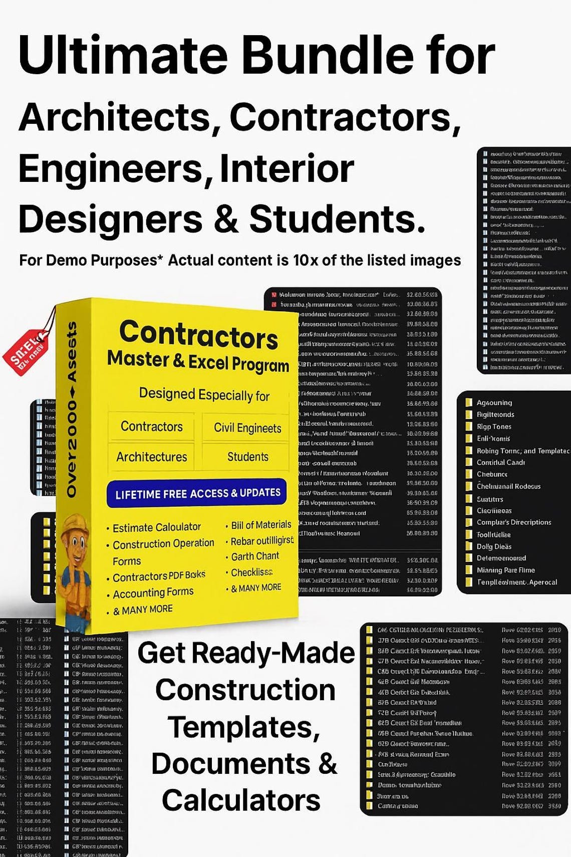Construction Excel Templates Bundle | Contractor Tools | Civil ...