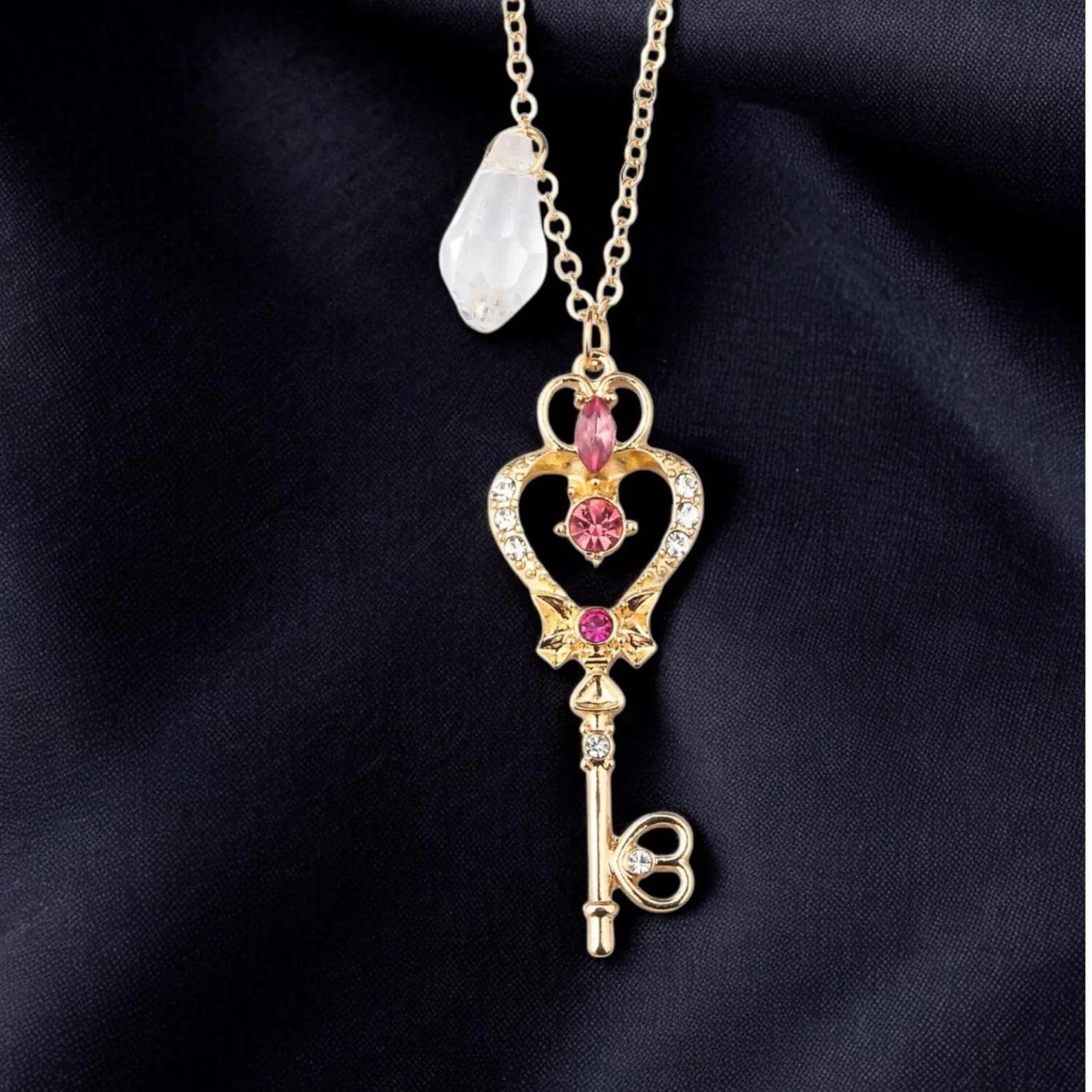 Heart Key Anime Necklace: Gold-plated Cosplay Jewelry - Etsy