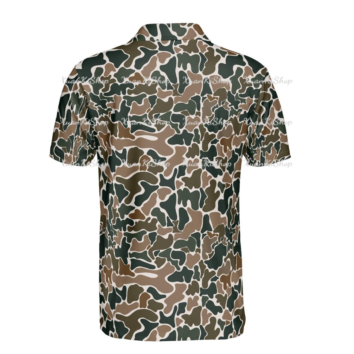 Vintage Camouflage Polo Shirt for Men Camo Polos All Over Print Camo ...