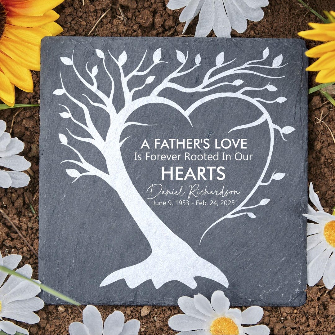 Personalized Dad Memorial Garden Stone, Custom Memorial Stone for Home ...