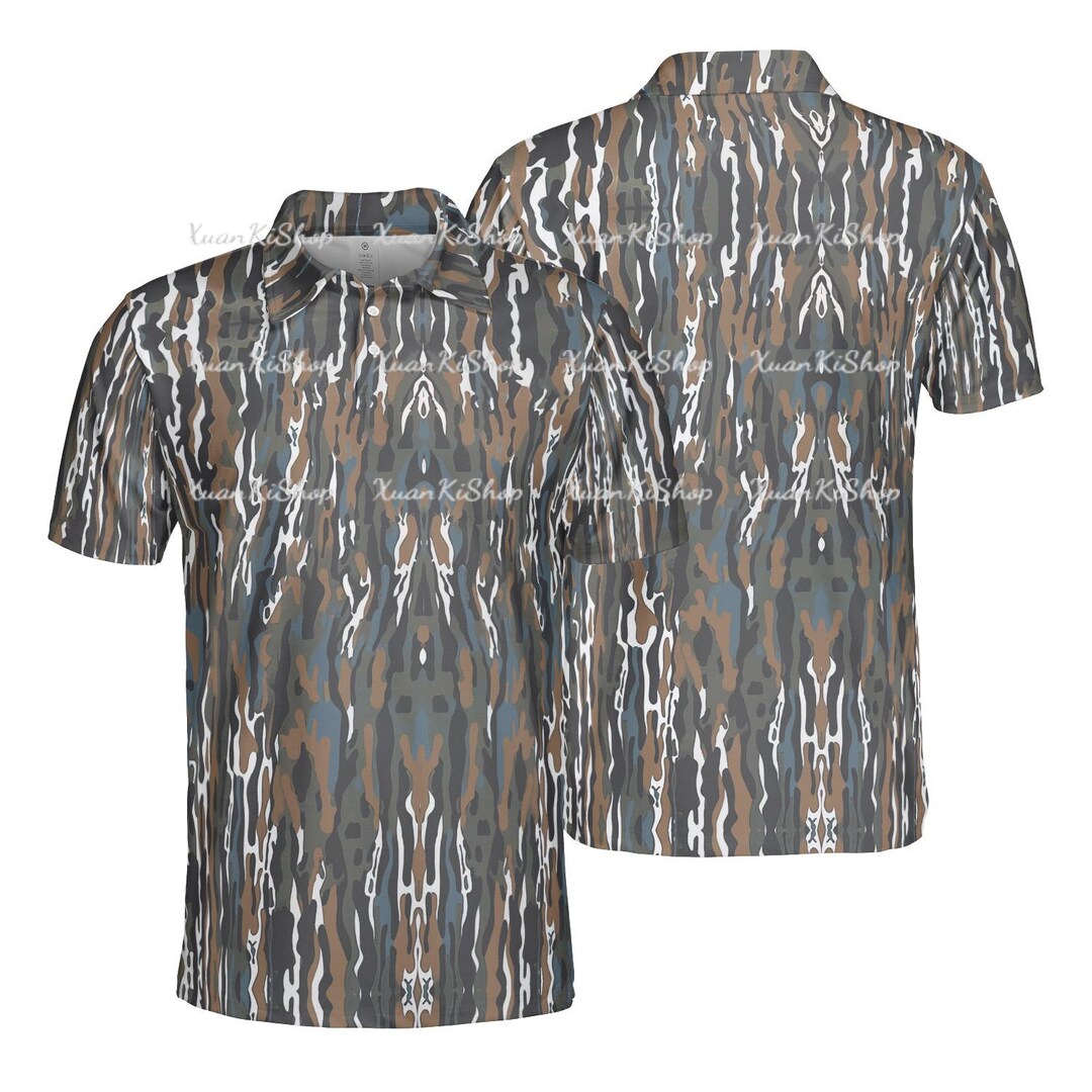 Ranch Camouflage Polo Shirt for Men Camo Polos All Over Print Camo ...