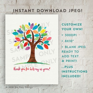 8x10 Teacher Class Gift Instant Download JPEG - Do It Yourself Blank ...