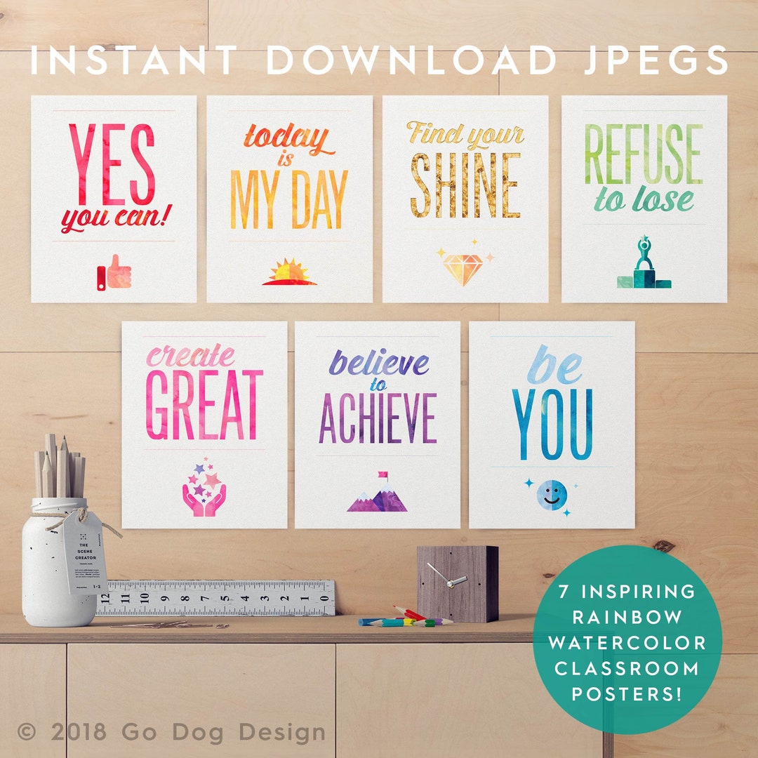 INSPIRING Teacher Classroom Inspirational Posters/wall Art, Digital ...