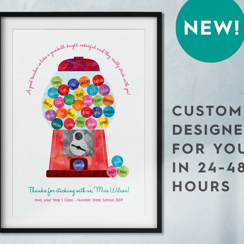 CUSTOM Rainbow Teacher Heart Digital Printable Personalized - Etsy