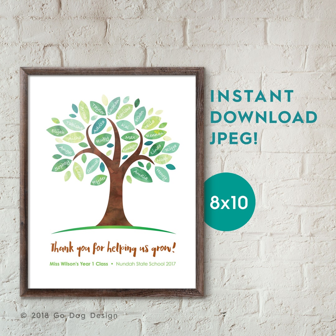 8x10 Teacher Tree Green INSTANT DOWNLOAD JPEG - Do It Yourself Blank ...