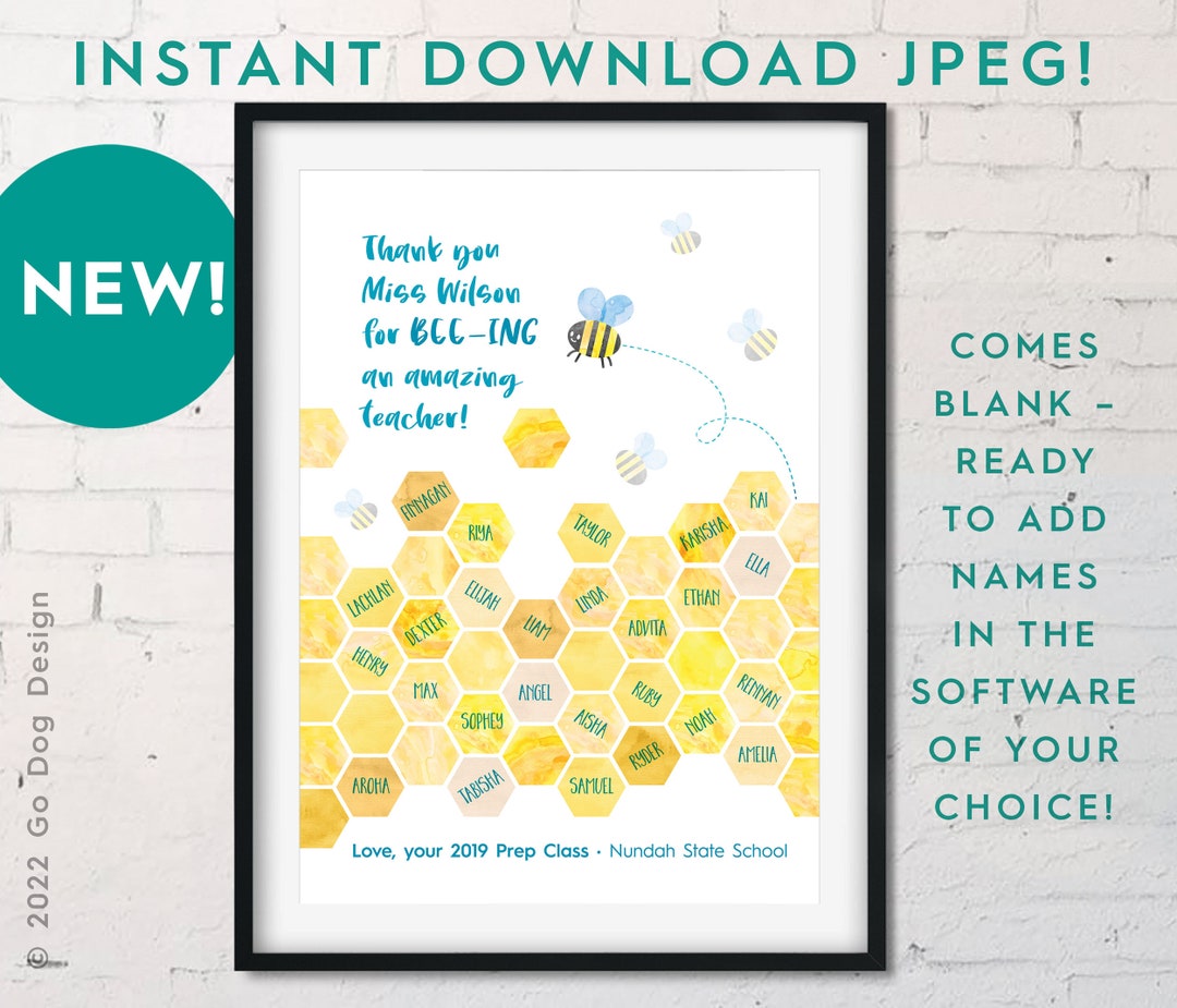 INSTANT DOWNLOAD A3 Teacher Bee/beehive JPEG, Do It Yourself Blank ...