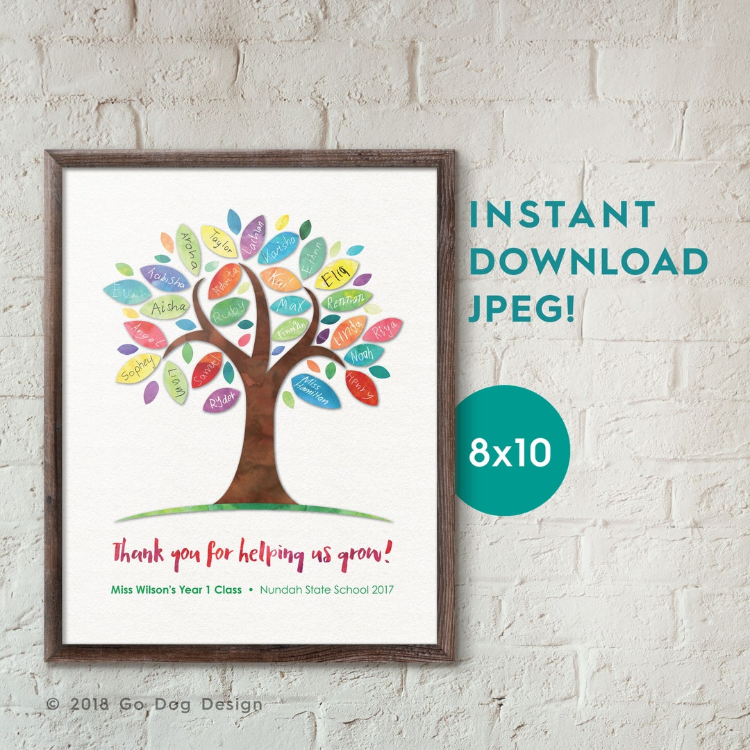 8x10 Teacher Class Gift Instant Download JPEG - Do It Yourself Blank ...