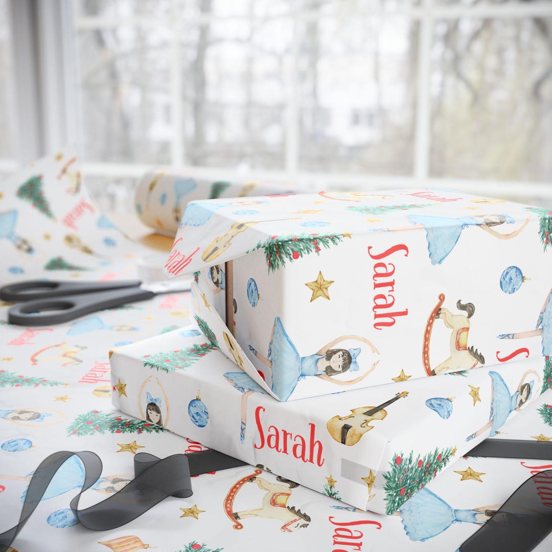 Personalized Holiday Wrapping Paper, Festive Gift Wrap for Christmas ...