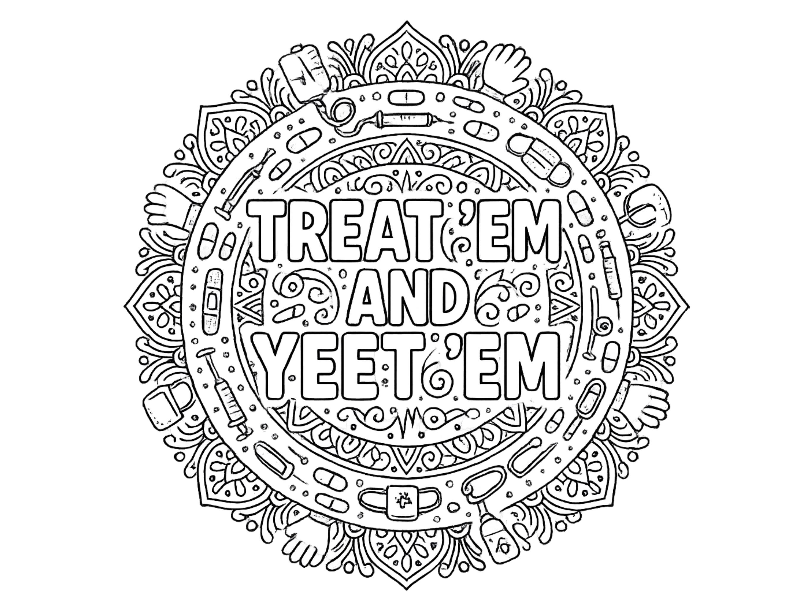 Snarky Nurse Coloring Pages Vol. 2 – ICU/ER Mandalas – Funny Nurse ...