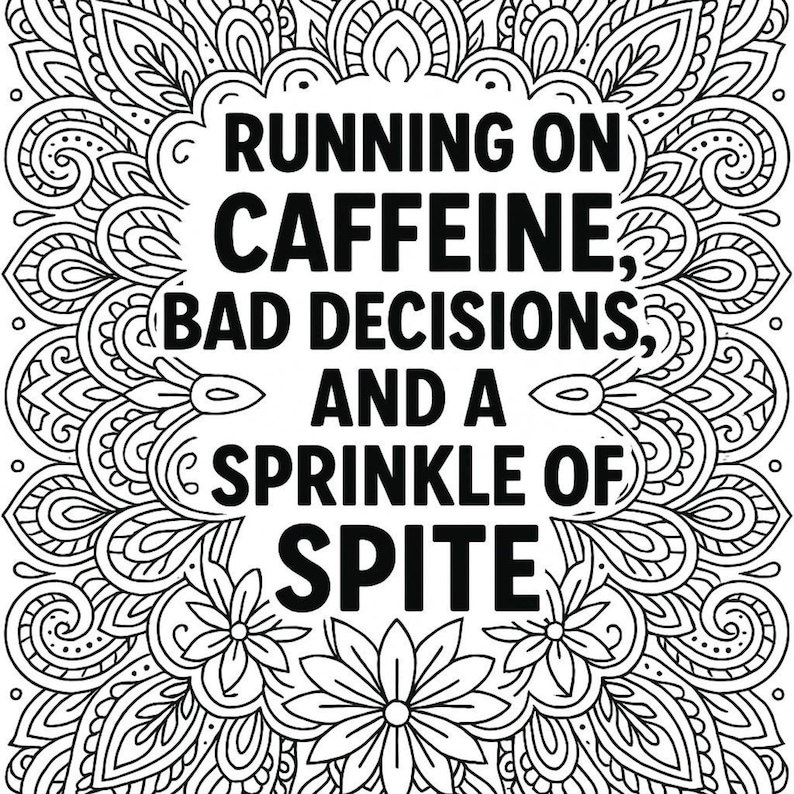 Snarky Adult Coloring Pages | Funny Printable Bundle | Everyday Humor ...