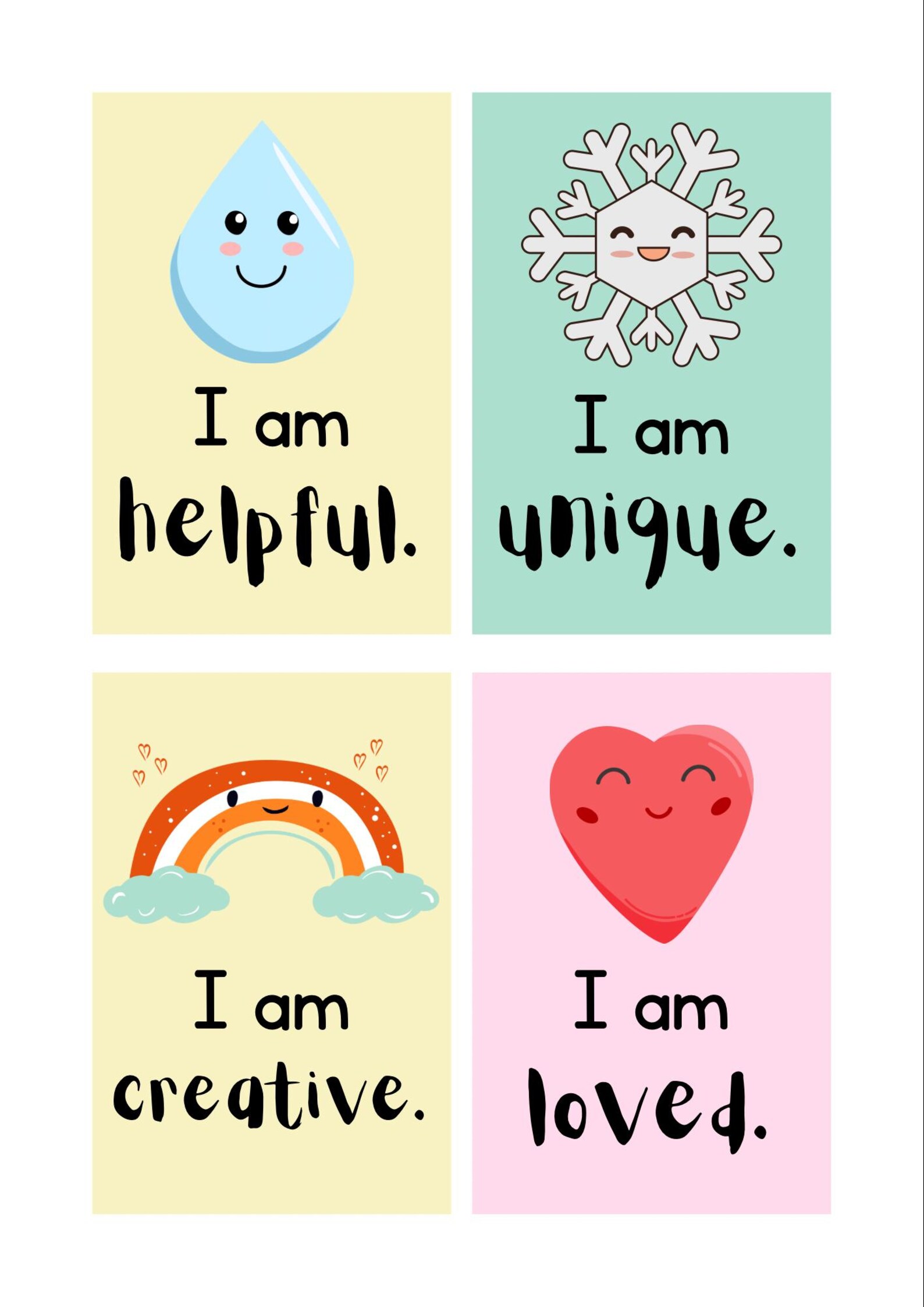 Kids Positive Affirmation Cards - Nature Themed - Etsy