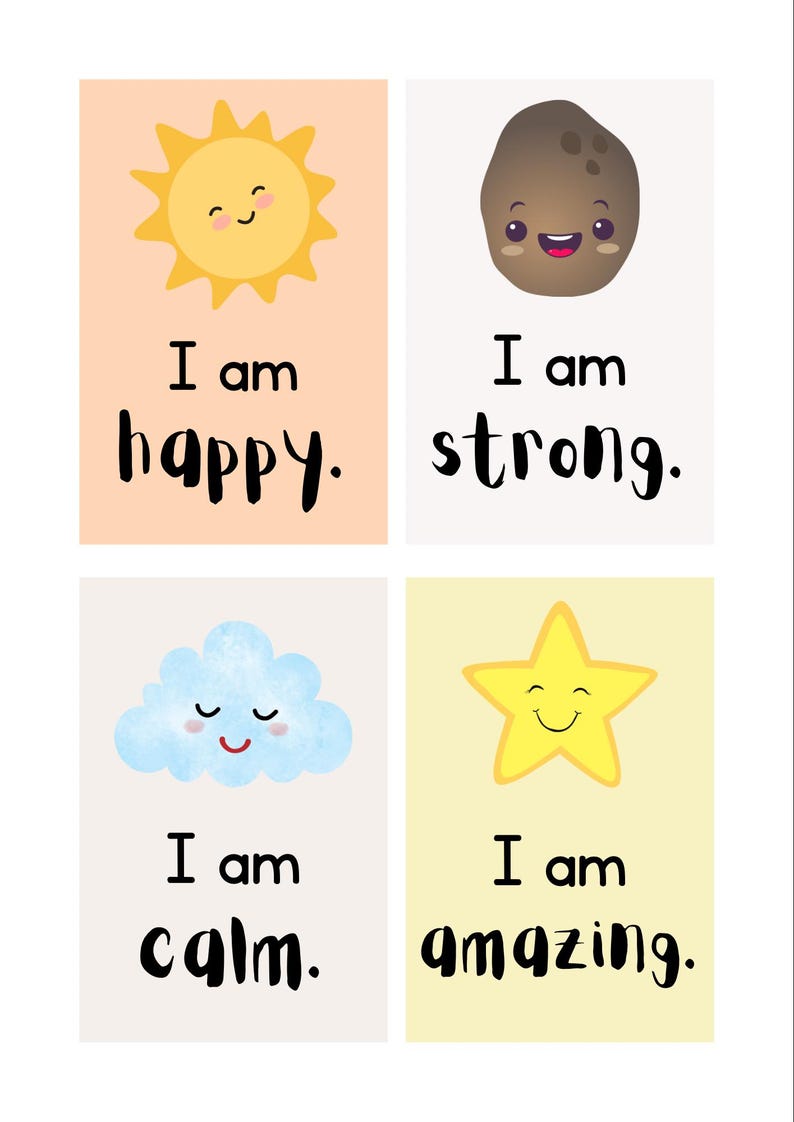 Kids Positive Affirmation Cards - Nature Themed - Etsy