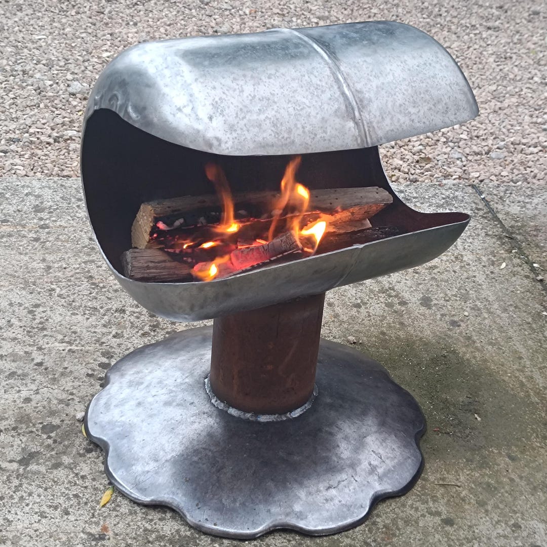 Recycled Steel Fire Pit – Unique Industrial Style - Etsy