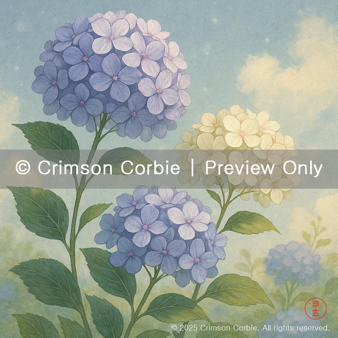 Hydrangea Bloom | Calm Blue Floral Phone Wallpaper | Digital Download ...