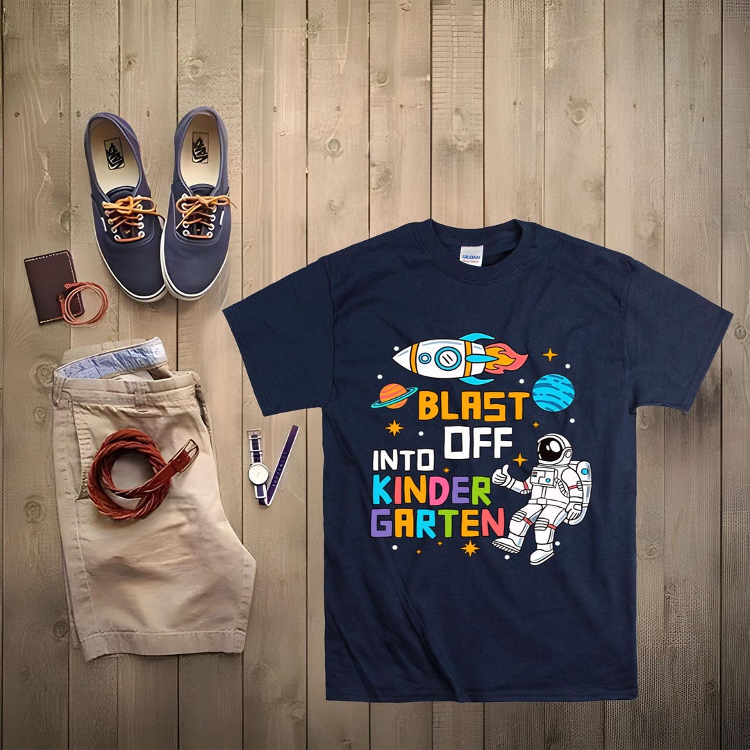 Blast off Into Kindergarten PNG, Funny Space Theme Back to School ...