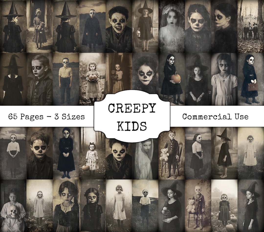 Vintage Gothic Children Portraits – Dark Sepia Photos for Junk Journal ...
