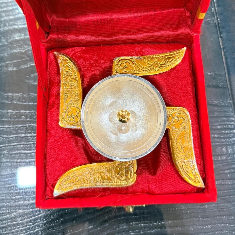 Swastik Deepam Gift Set | German Silver and Gold Finish | Bulk Wedding ...