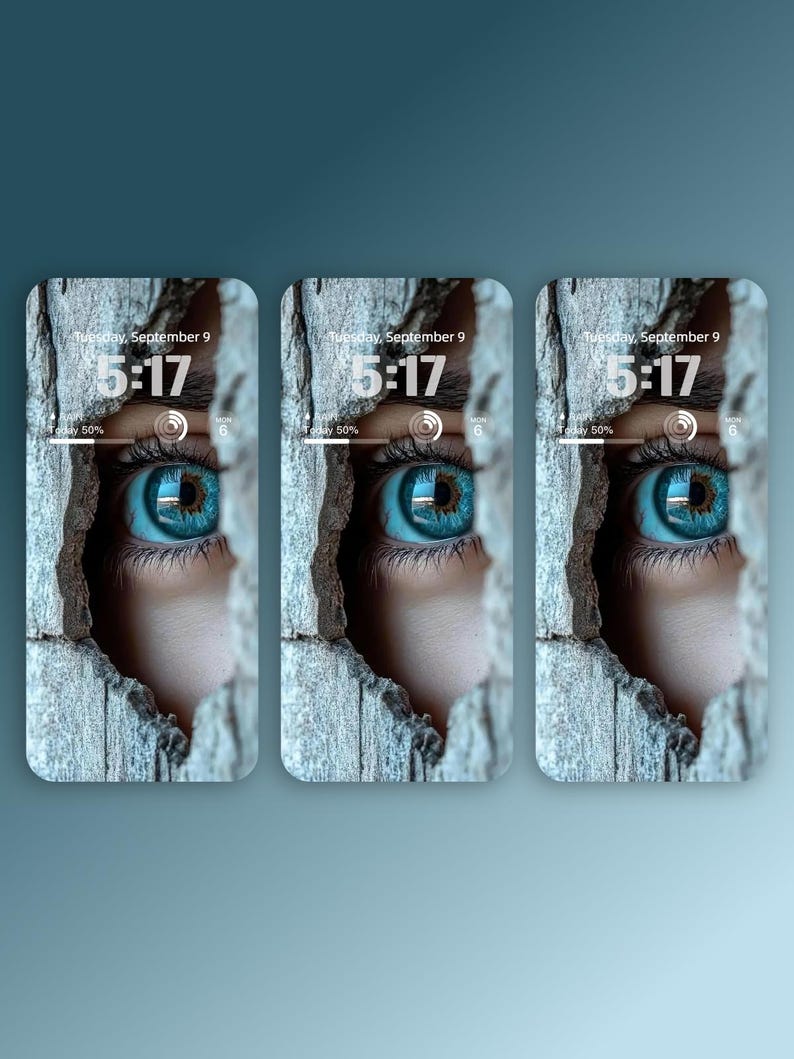 Blue Eye iPhone Wallpaper: Realistic Ios Lock Screen (digital Download ...