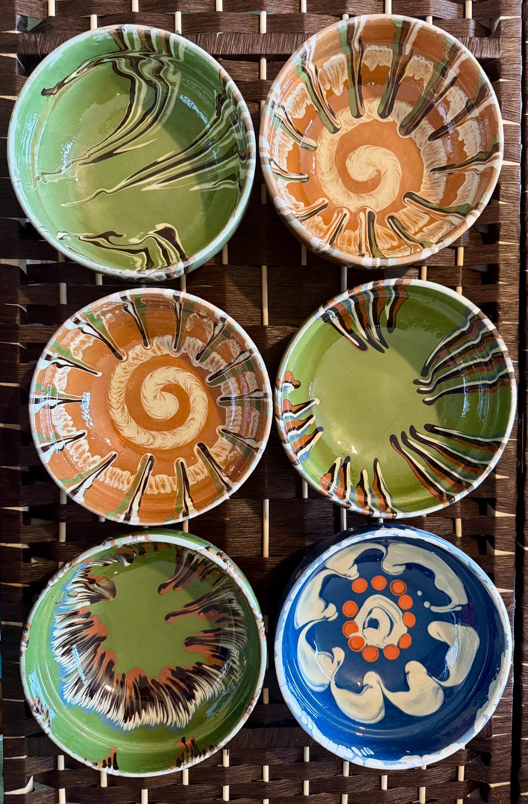 Clay Romanian Pottery, Rustic Earthenware Clay Bowls, Antique Primitive ...