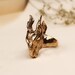 Gold Deer Head Statement Ring: Antique Brass Viking Jewelry, - Etsy