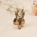 Gold Deer Head Statement Ring: Antique Brass Viking Jewelry, - Etsy