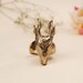Gold Deer Head Statement Ring: Antique Brass Viking Jewelry, - Etsy