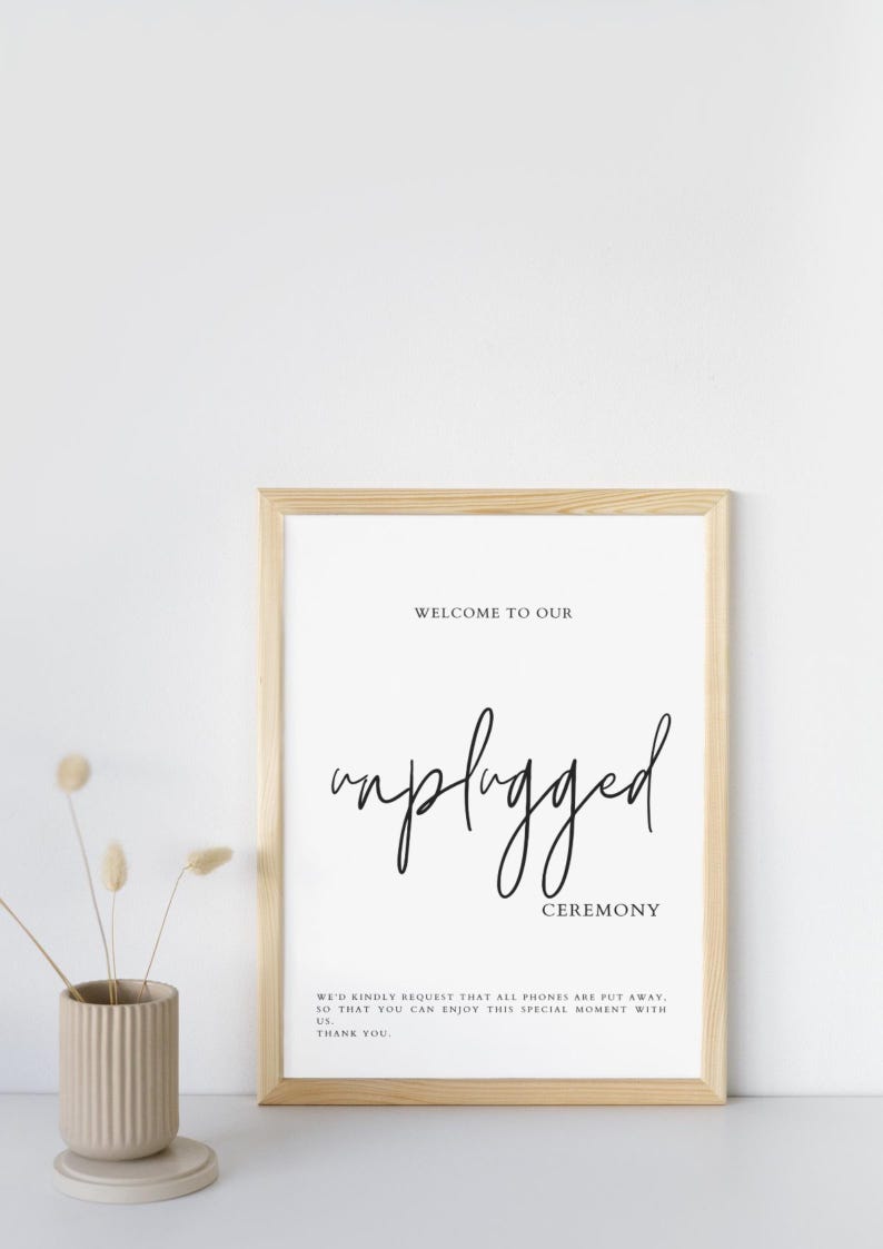 Unplugged Ceremony Sign - Printable - Etsy