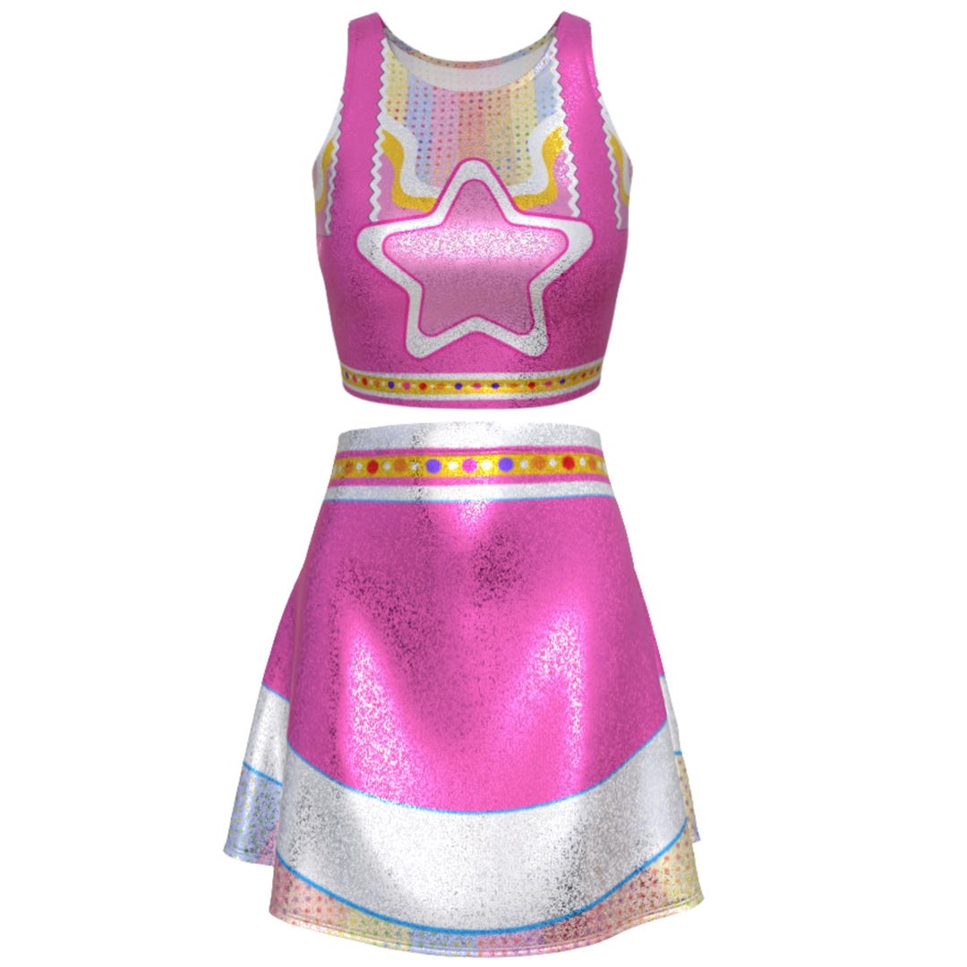 Rainbow Brite Tickled Pink Costume| Crop Tank + Flare Skirt Set | 1980s ...
