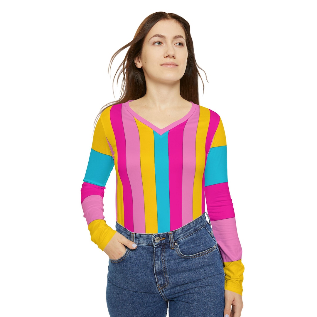 Rainbow Brite Tickled Pink Costume | V-neck Long Sleeve Shirt | 1980s ...