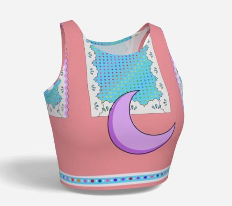 Rainbow Brite Moon Glow Costume | Glitter Crop Tank Top + Fitted Skirt ...