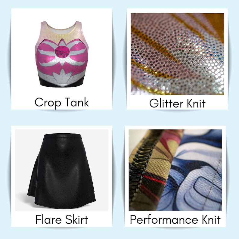 She-ra Catra Costume Set | Glitter Crop Top & Skirt - Etsy