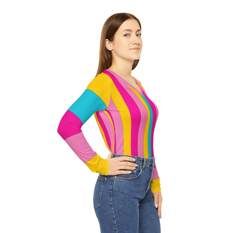 Rainbow Brite Tickled Pink Costume | V-neck Long Sleeve Shirt | 1980s ...
