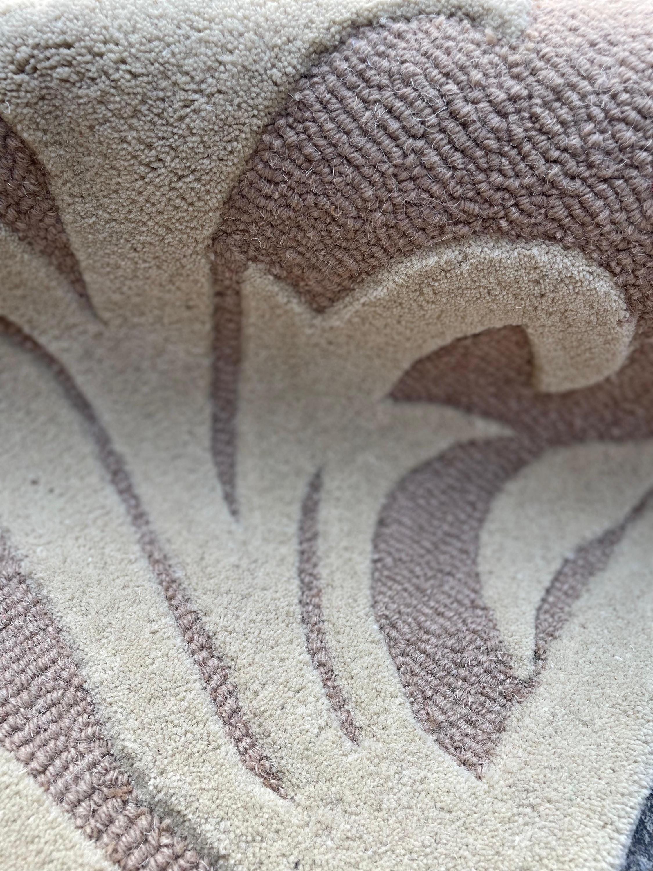 Luxury Loop & Cut Pile Rug With Textured Damask Motif - Etsy