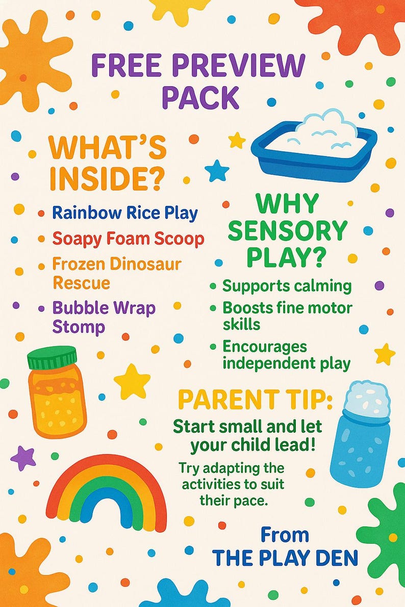 Sensory and Tuff Tray Adventure Pack. Printable Sensory Play Activities ...