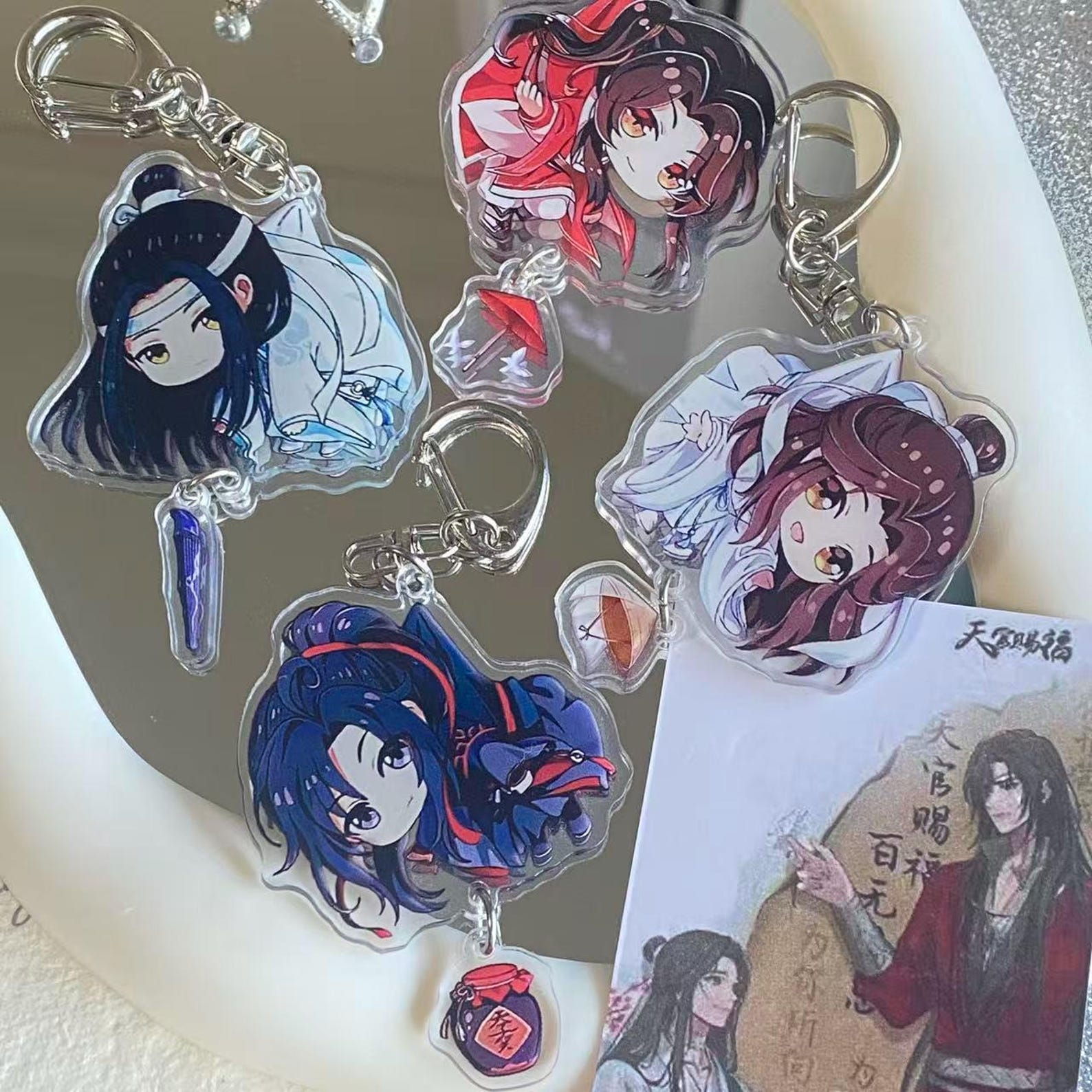 Tian Guan Ci Fu Acrylic Keychain,fan Work,huacheng Key Pendant,xie Lian ...