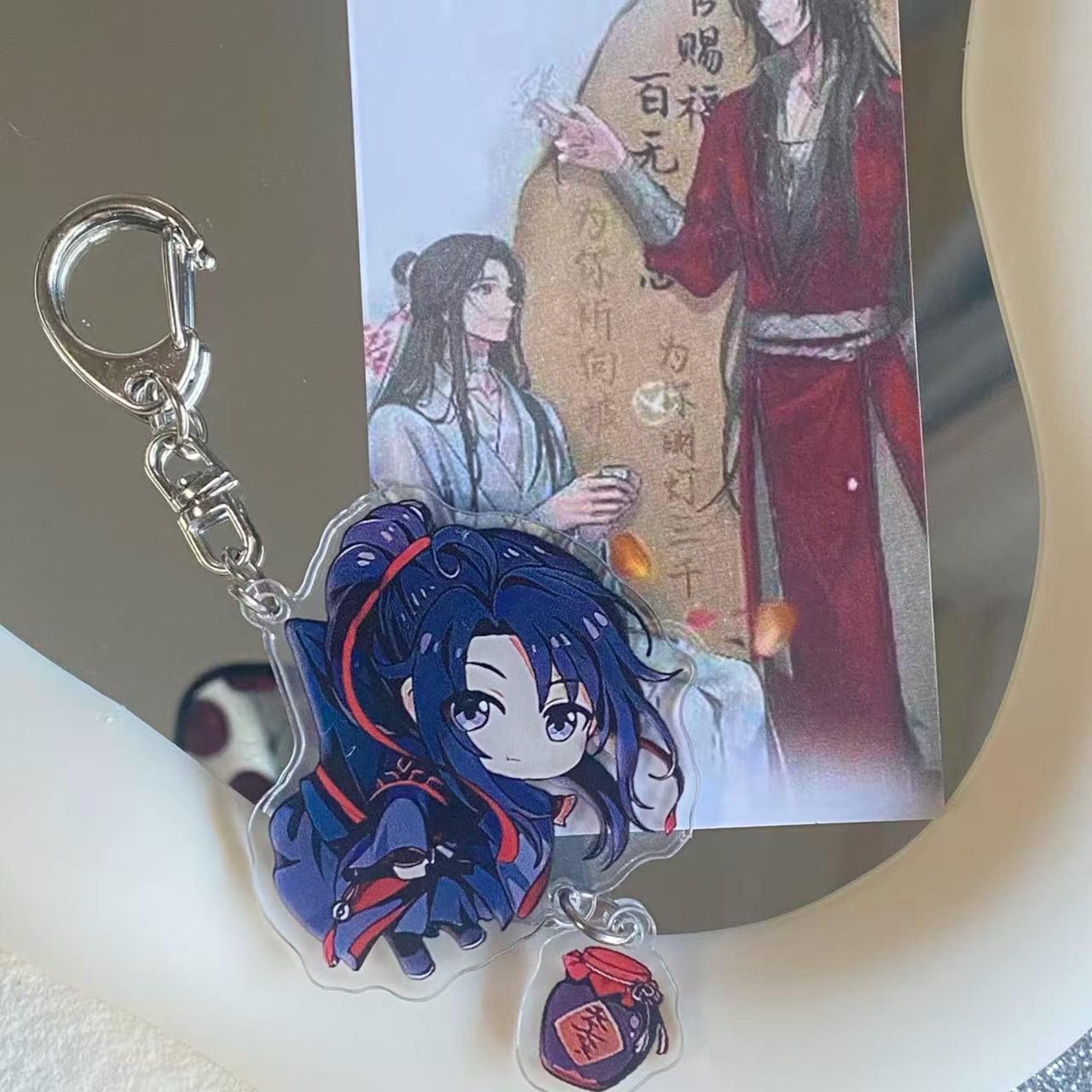 Tian Guan Ci Fu Acrylic Keychain,fan Work,huacheng Key Pendant,xie Lian ...